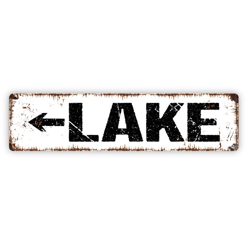 Lake Sign With Arrow - Etsy