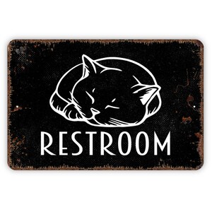 The Cat Restroom Sign the Cat House Litter Box Funny Bathroom Metal ...