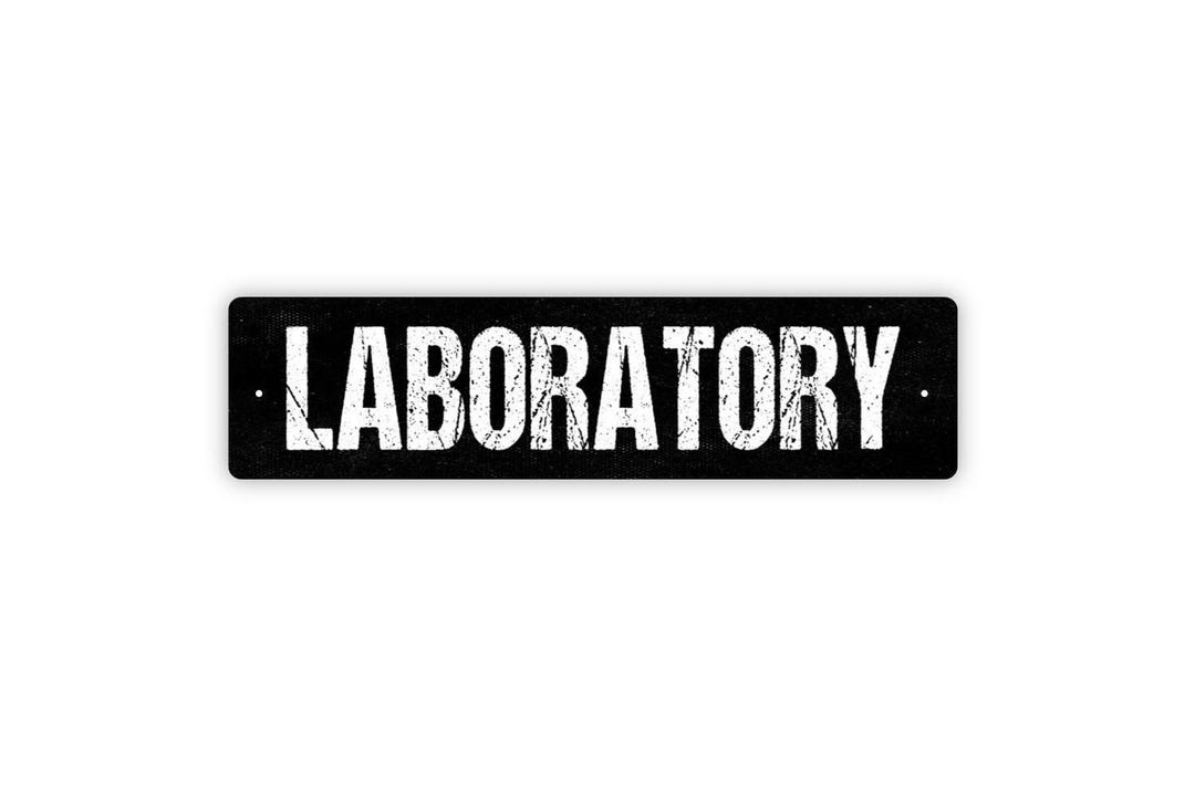 Letrero de laboratorio: Adhesivo de vinilo metálico, letrero de calle o ...