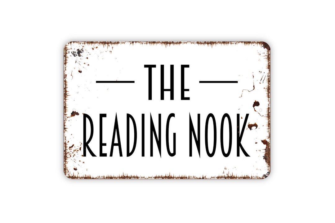 The Reading Nook Sign, Metal Sign, Farmhouse Contemporary Modern Wall ...