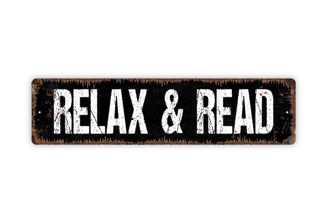 Relax and Read Sign Library Reading Room Rustic Metal Street - Etsy