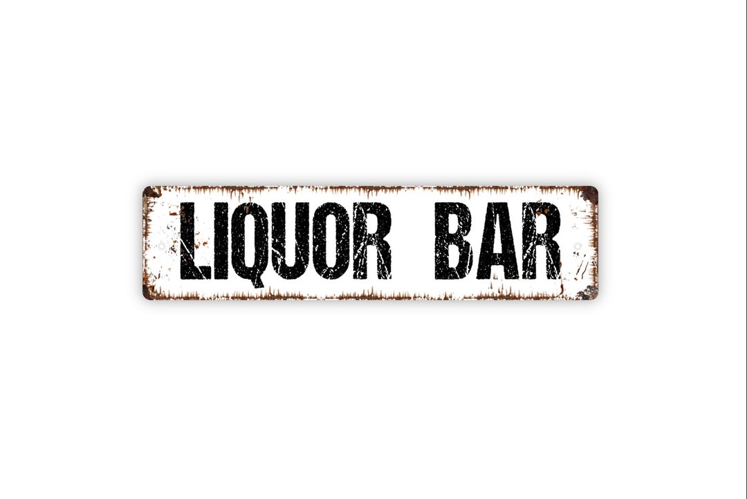 Liquor Bar Sign - Pub Tavern Man Cave Distillery Whiskey Gin Stiff ...