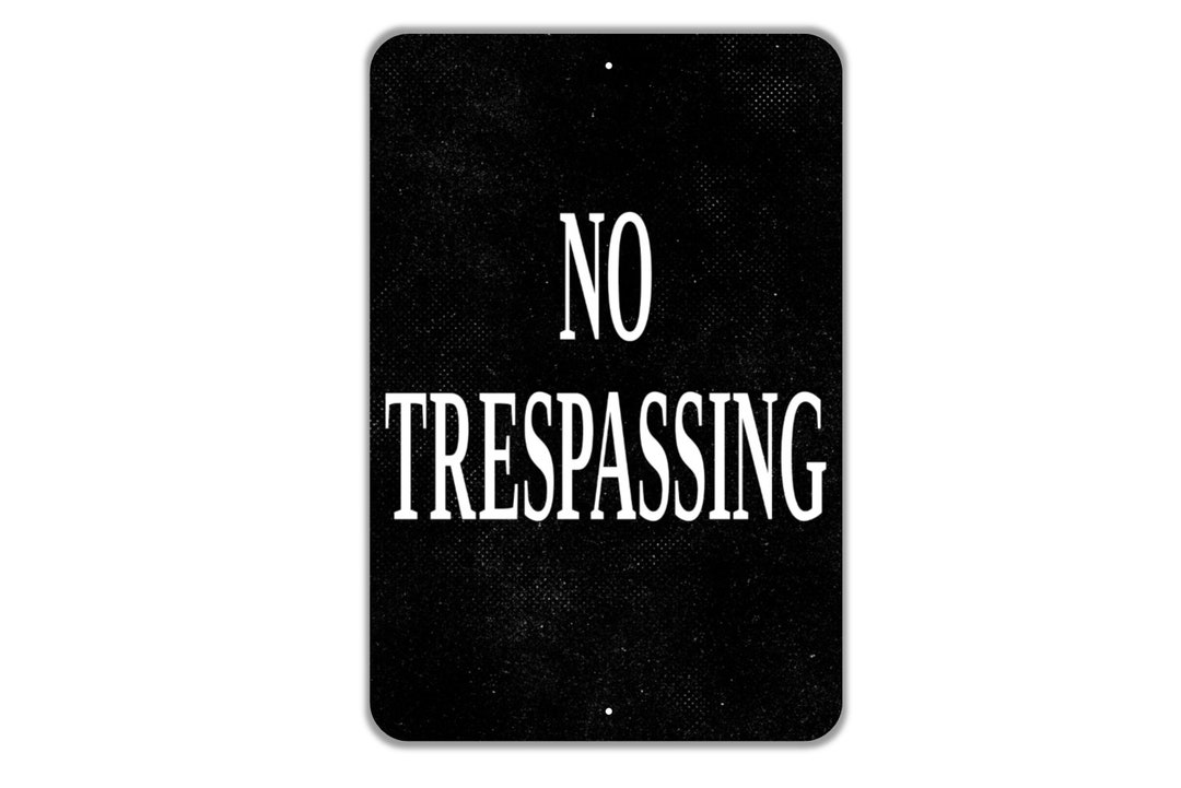 No Trespassing Vertical Sign - Metal Sign Private Property Wall Art ...
