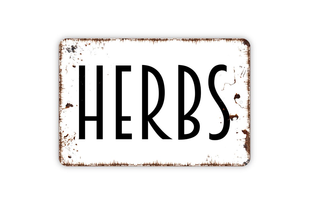 Herbs Sign, Metal Sign, Farmhouse Contemporary Modern Wall Metal Sign ...