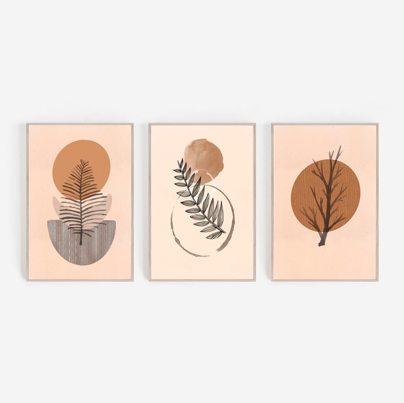 Set of Three Abstract Art Prints Digital Download Wall Decor Cute ...