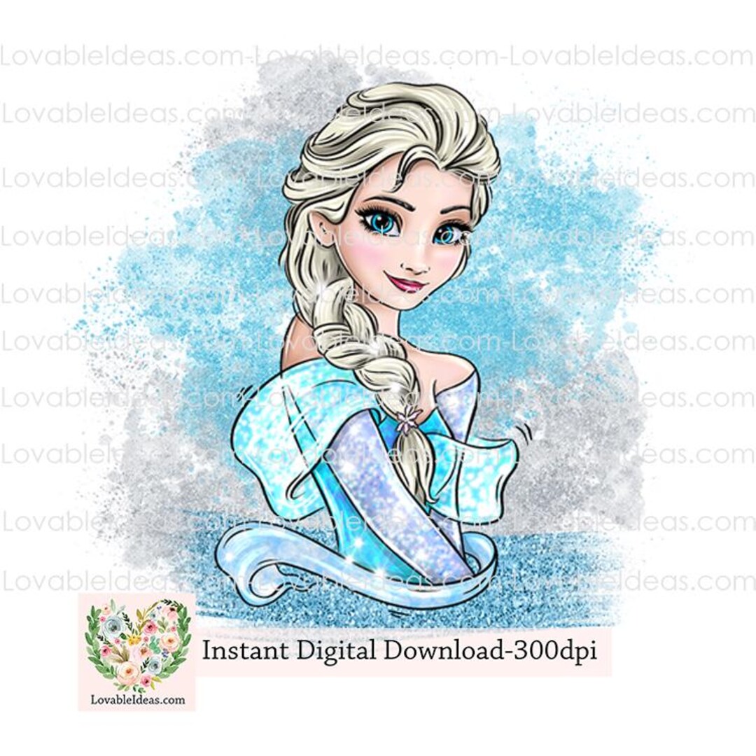 Elsa Frozen Digital Design PNG File for Sublimation & DIY Projects ...