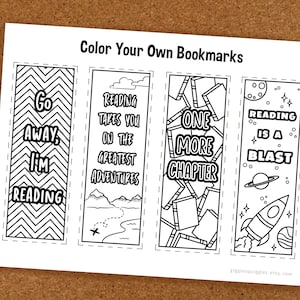Printable Color Your Own Bookmarks - Instant Download - Etsy