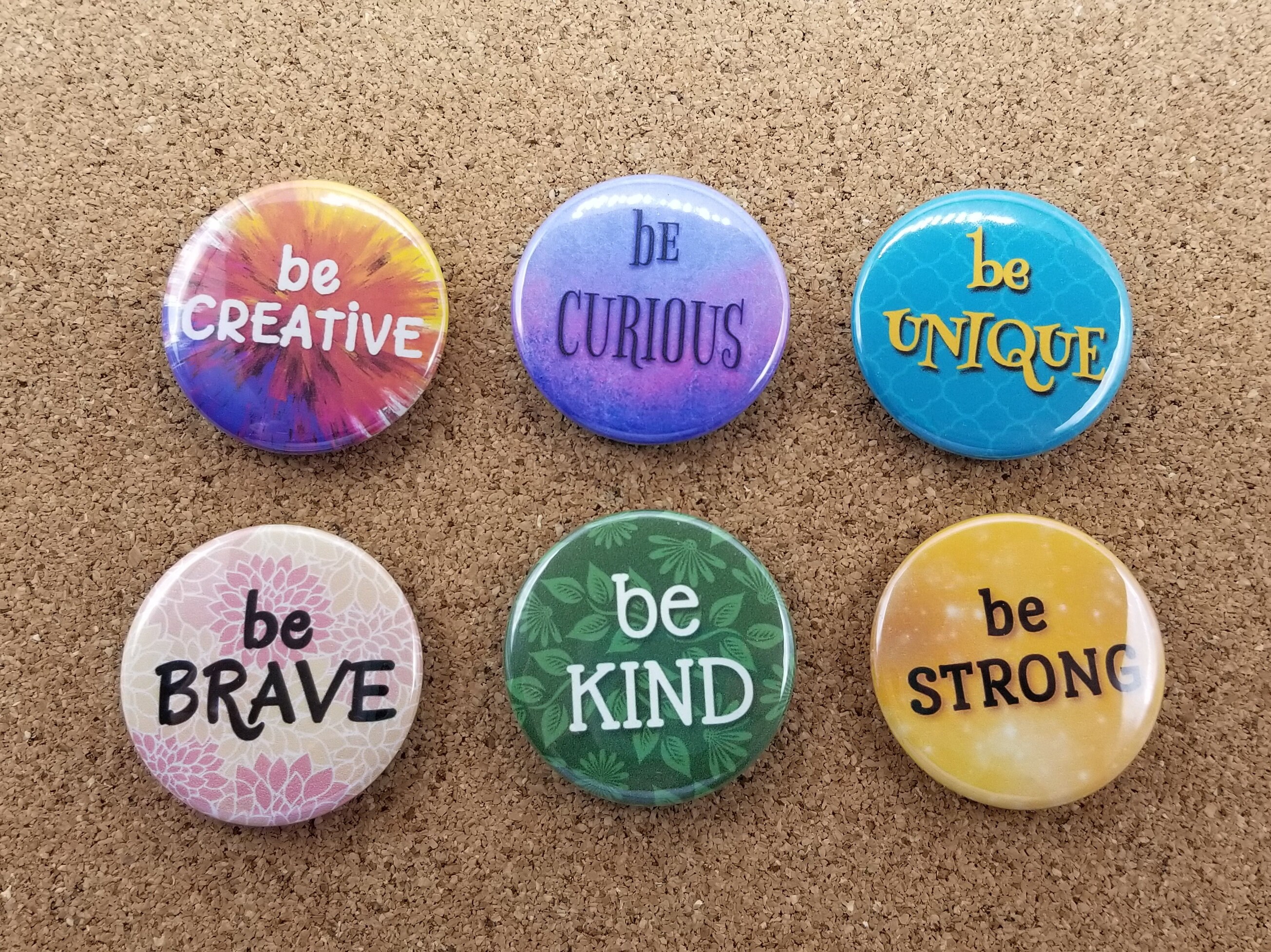 1.5 handmade pinback button/badge or magnet set Inspiration set - Etsy.de
