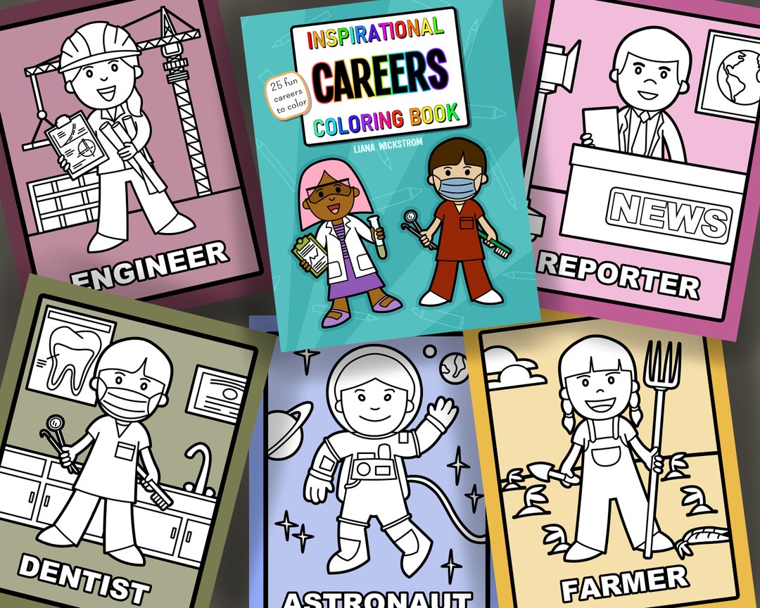 Inspirational Careers Coloring Book - 25 Fun Careers to Color - Etsy