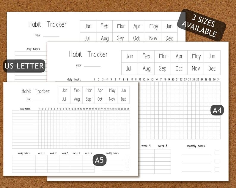 Habit Tracker - Printable - Monthly Habit Tracker - Goal Planner - Etsy