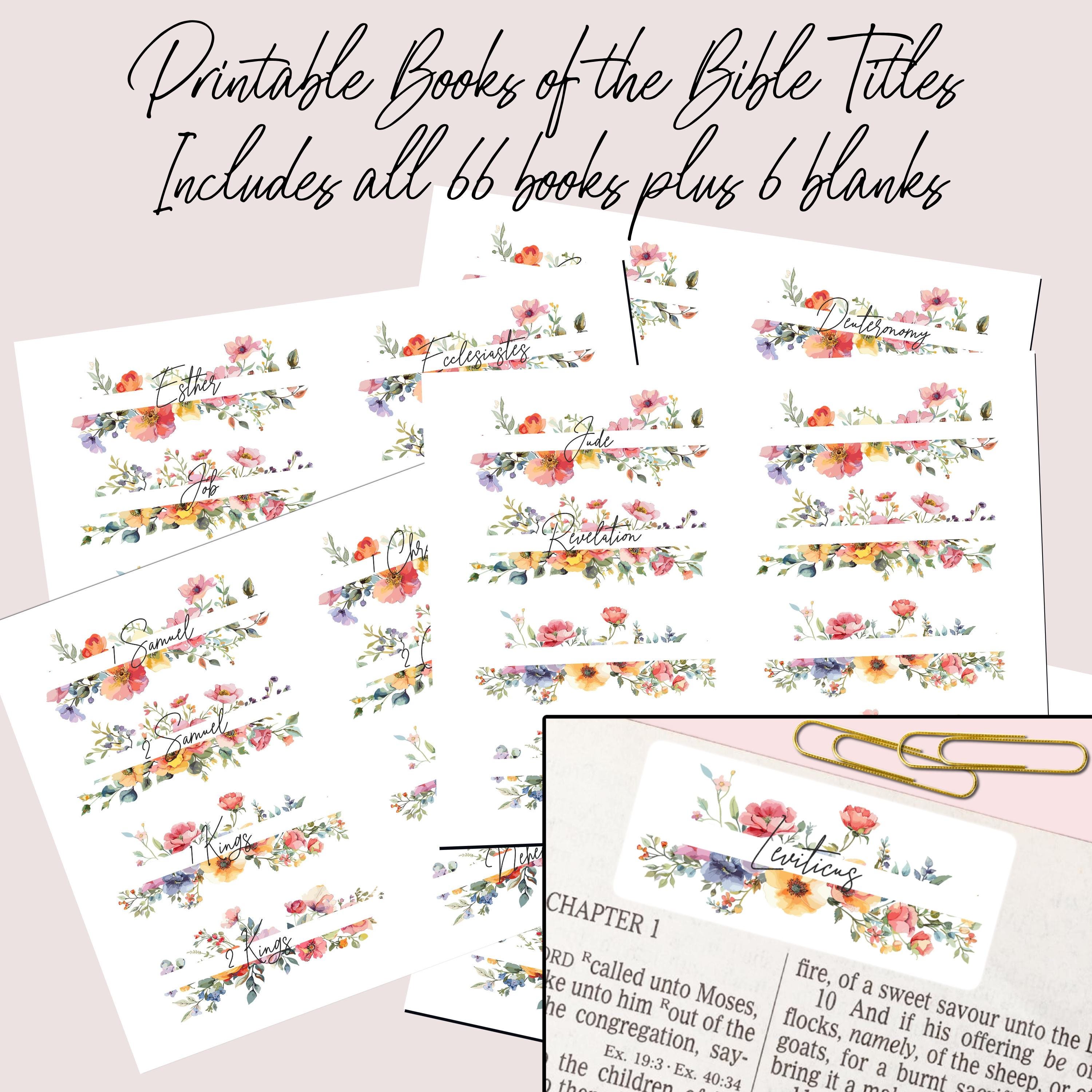Printable Bible Titles, Books of the Bible, Bible Stickers, Bible ...
