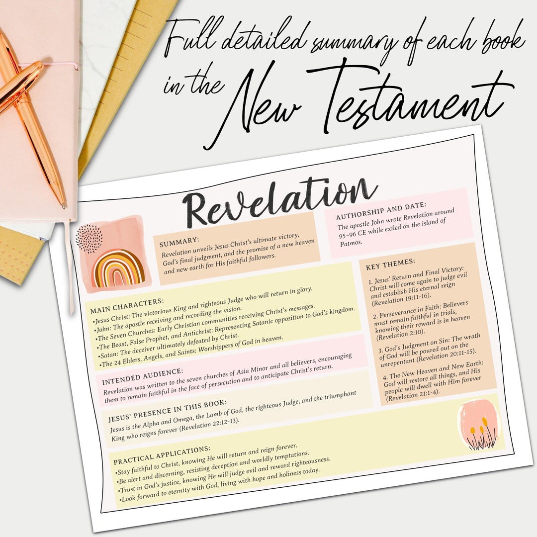 Printable Bible Summaries, Fold-out Bible Book Summaries, New Testament ...