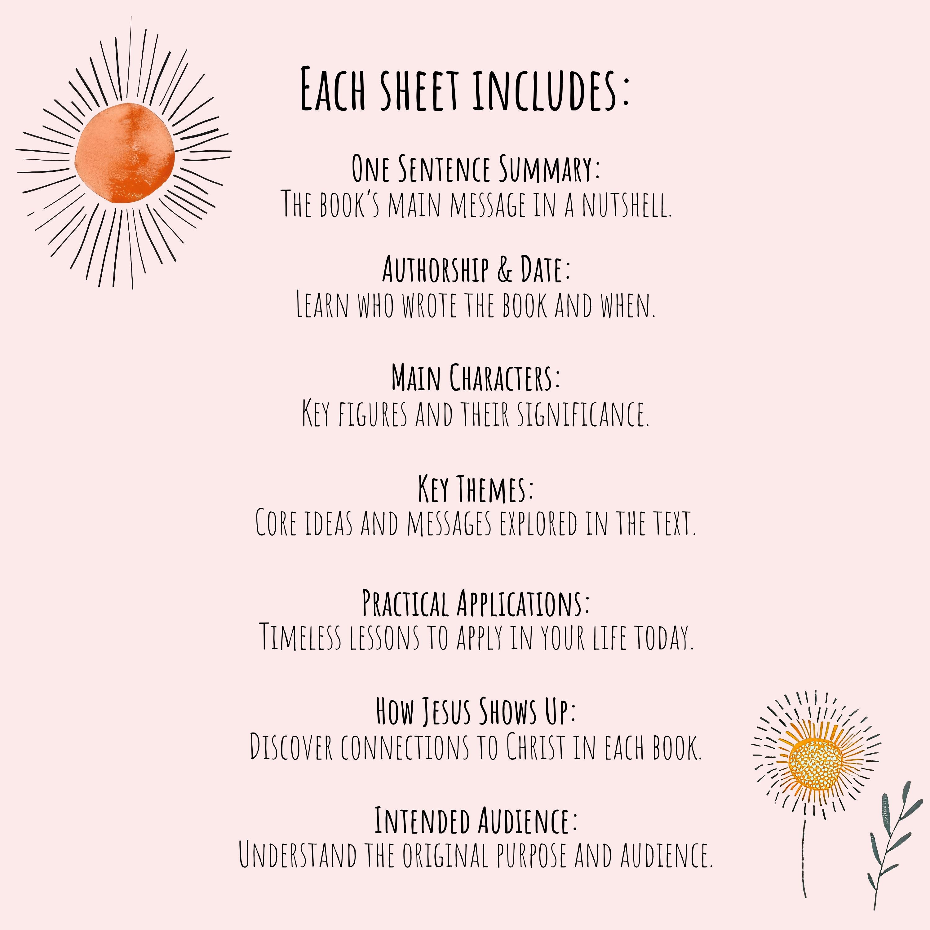 Printable Bible Summaries, Fold-out Bible Book Summaries, New Testament ...