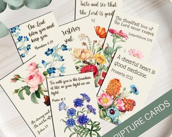18 Scripture Cards, Bible Verse Cards, Prayer Cards, Bible Journaling ...