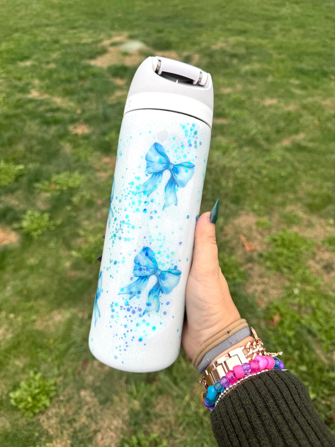 OWALA Bow, Blue Bow, Coquette, Bowala, Blue and White- Custom ...