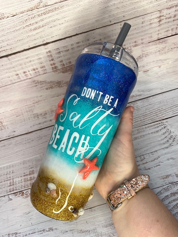 BUBBA CUP Beach Waves REAL Seashells Starfish Salty | Etsy