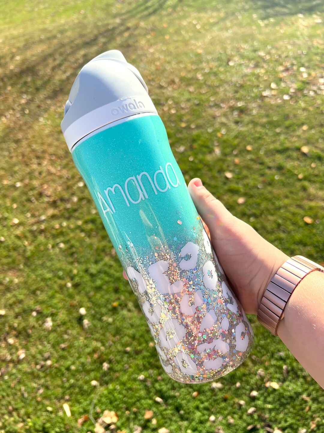 OWALA Water Bottle- Leopard, Cheetah, Teal, Mint, Silver, Ombre, Custom ...