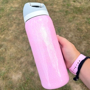 OWALA Solid Pink, Baby Pink, Simple- Custom Personalized, Glitter Water ...