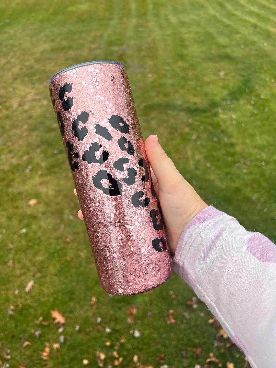 20 Oz Skinny- Rose Gold, Leopard, Cheetah- Custom Personalized, Glitter ...