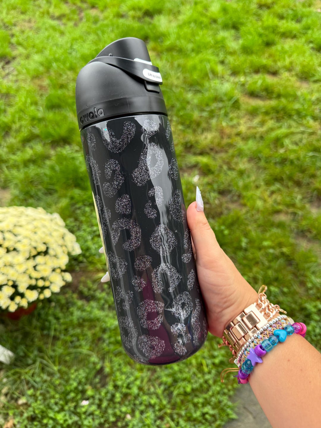 OWALA Black on Black, Leopard, Cheetah- Custom Personalized, Glitter ...