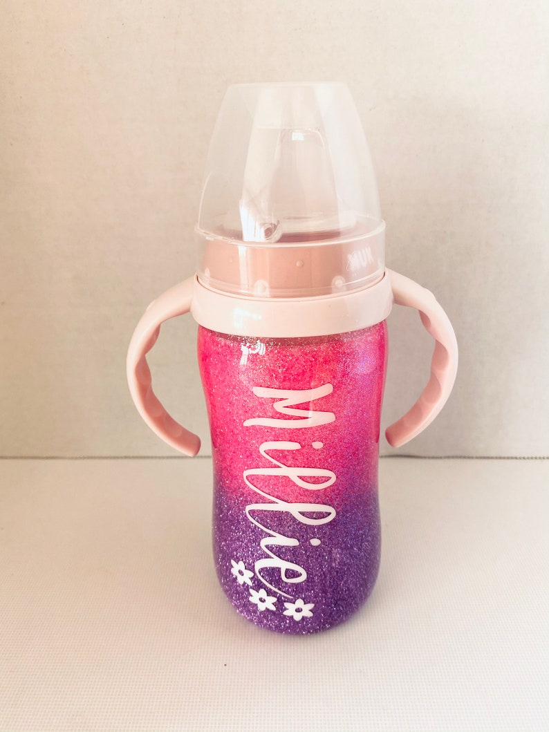 NUK BRAND Sippy Cup- Removable Handles— Glitter Sippy Cup- Custom ...