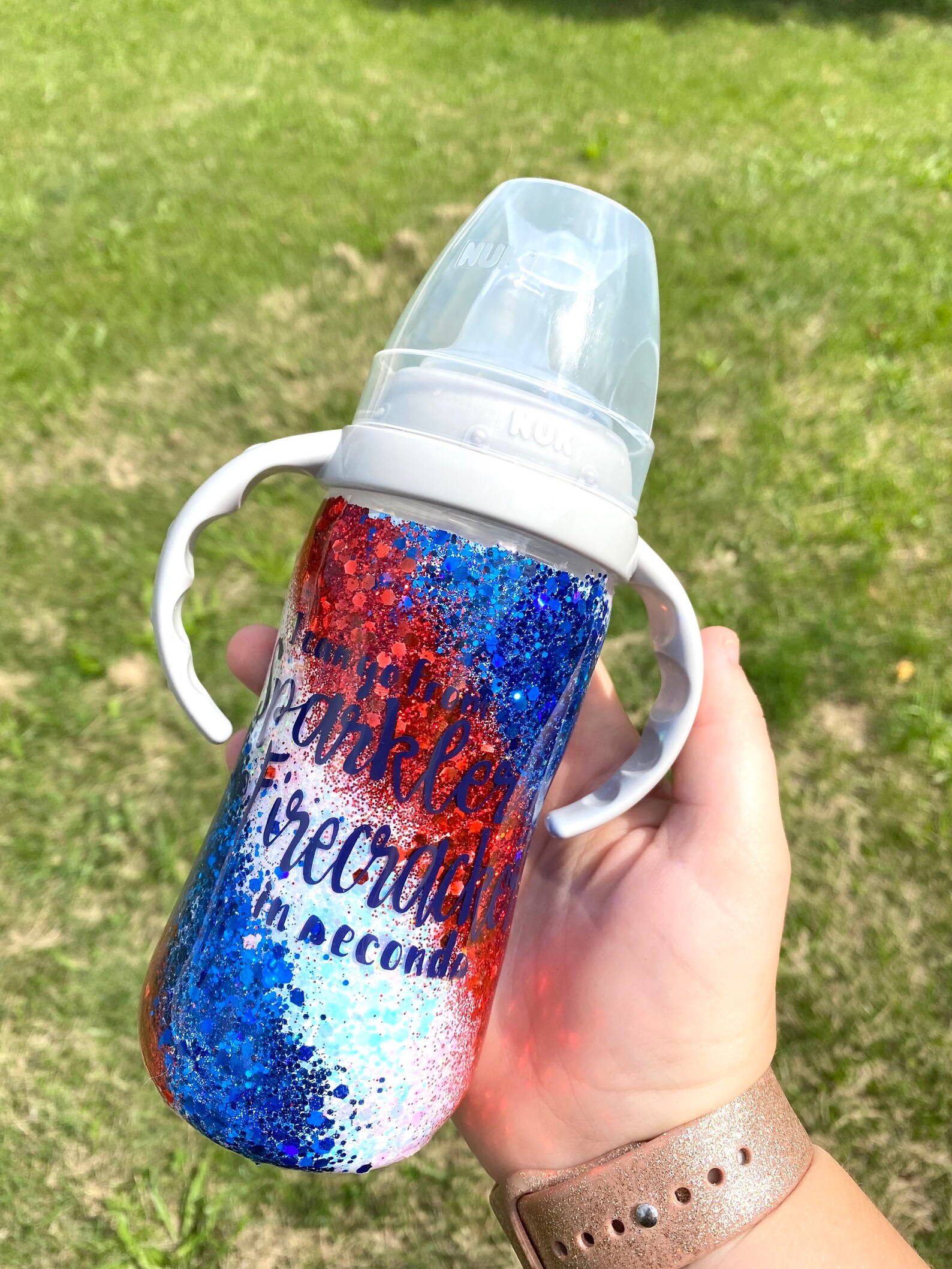 NUK BRAND Glitter Sippy Cup Red White and Blue Patriotic | Etsy