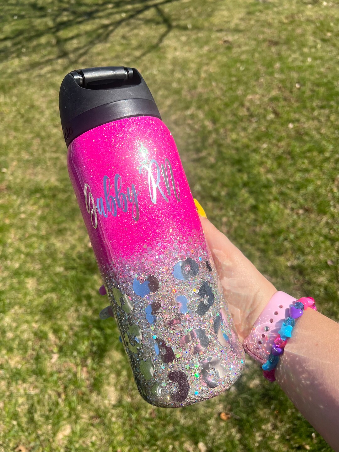 OWALA Water Bottle- Leopard, Cheetah, Pink, Silver, Ombre, Custom ...