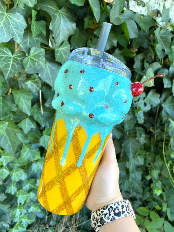 Ice Cream Cone 24 Oz BUBBA CUP W/ Cherry on Top Glitter | Etsy