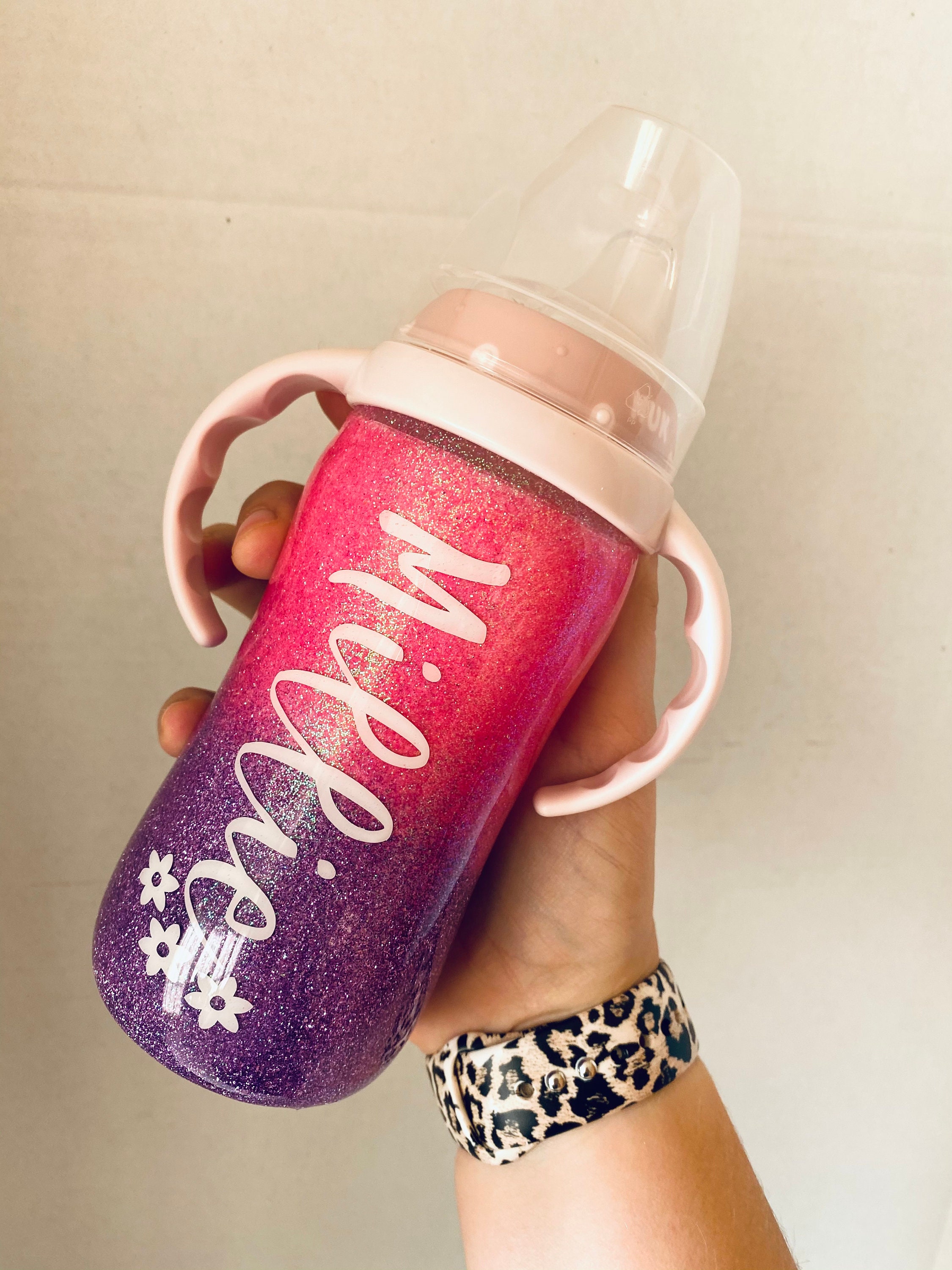 NUK BRAND Sippy Cup- Removable Handles— Glitter Sippy Cup- Custom ...