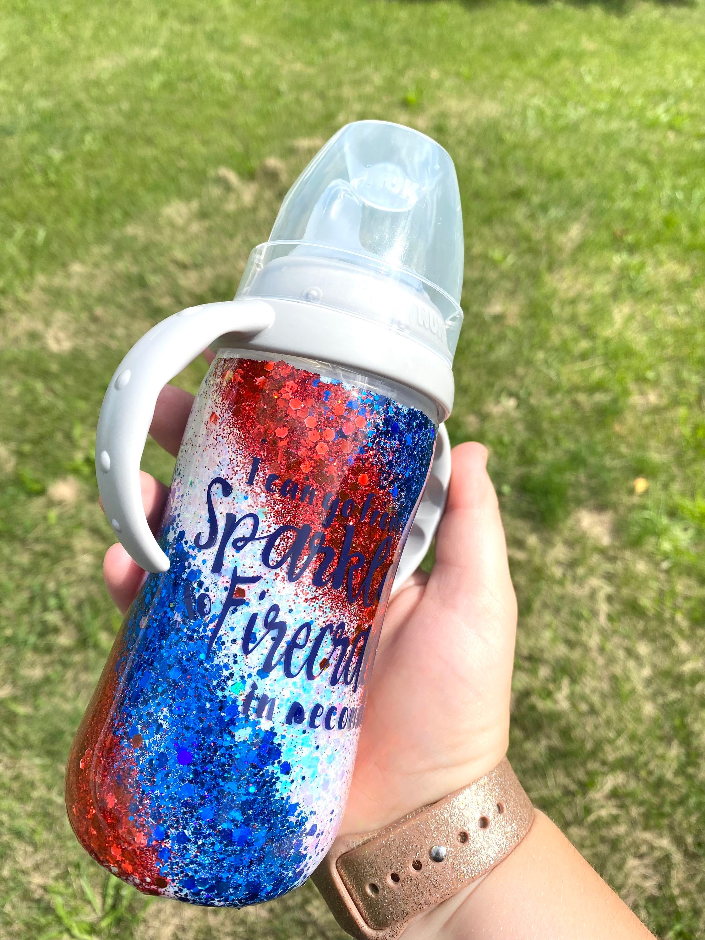 NUK BRAND Glitter Sippy Cup Red White and Blue Patriotic | Etsy