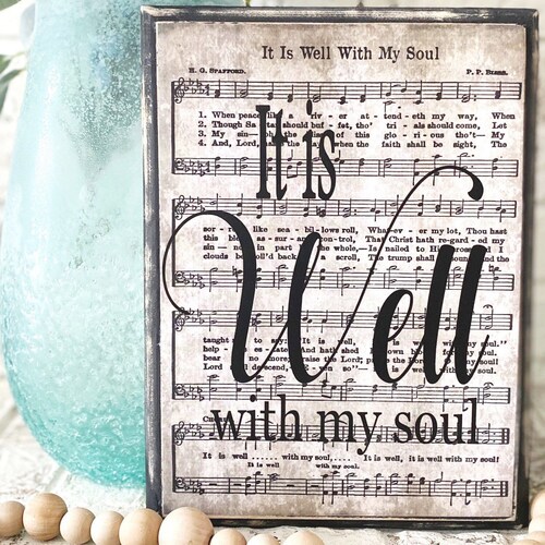 It is Well Hymn Board Sign Sympathy Gift Christian Art - Etsy