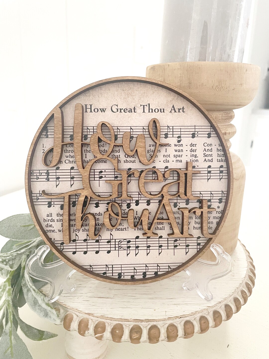 Christian Farmhouse Decor, Wooden Sheet Music Sign, Inspirational Gift ...