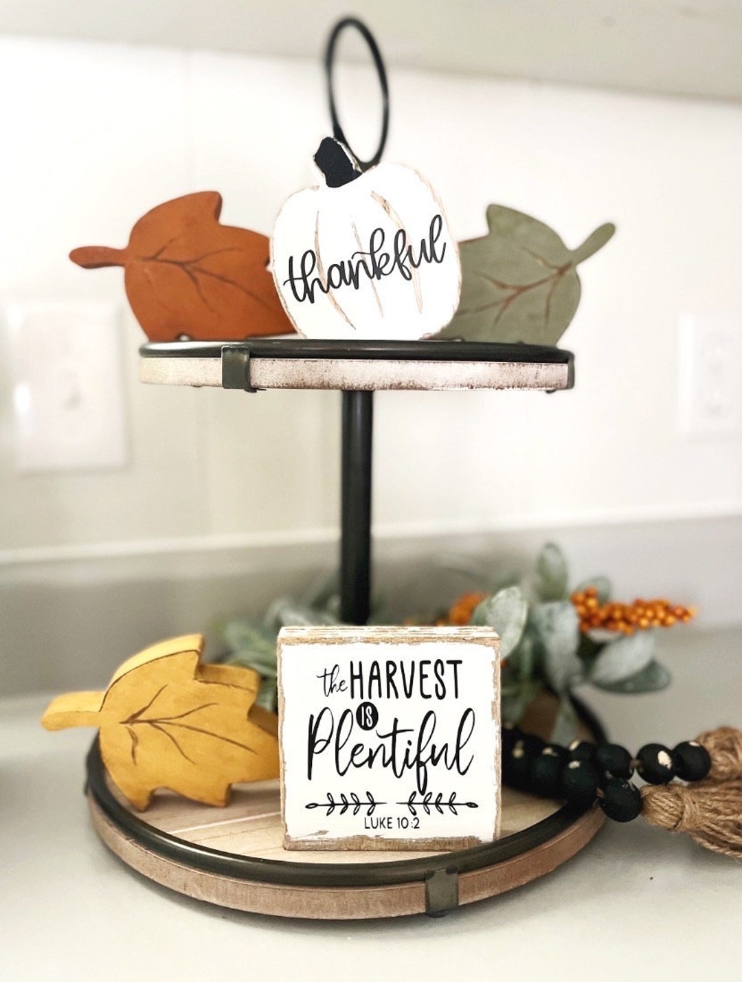 Fall Tier Tray Decor, Christian Farmhouse Fall Table Decor, Farmhouse ...