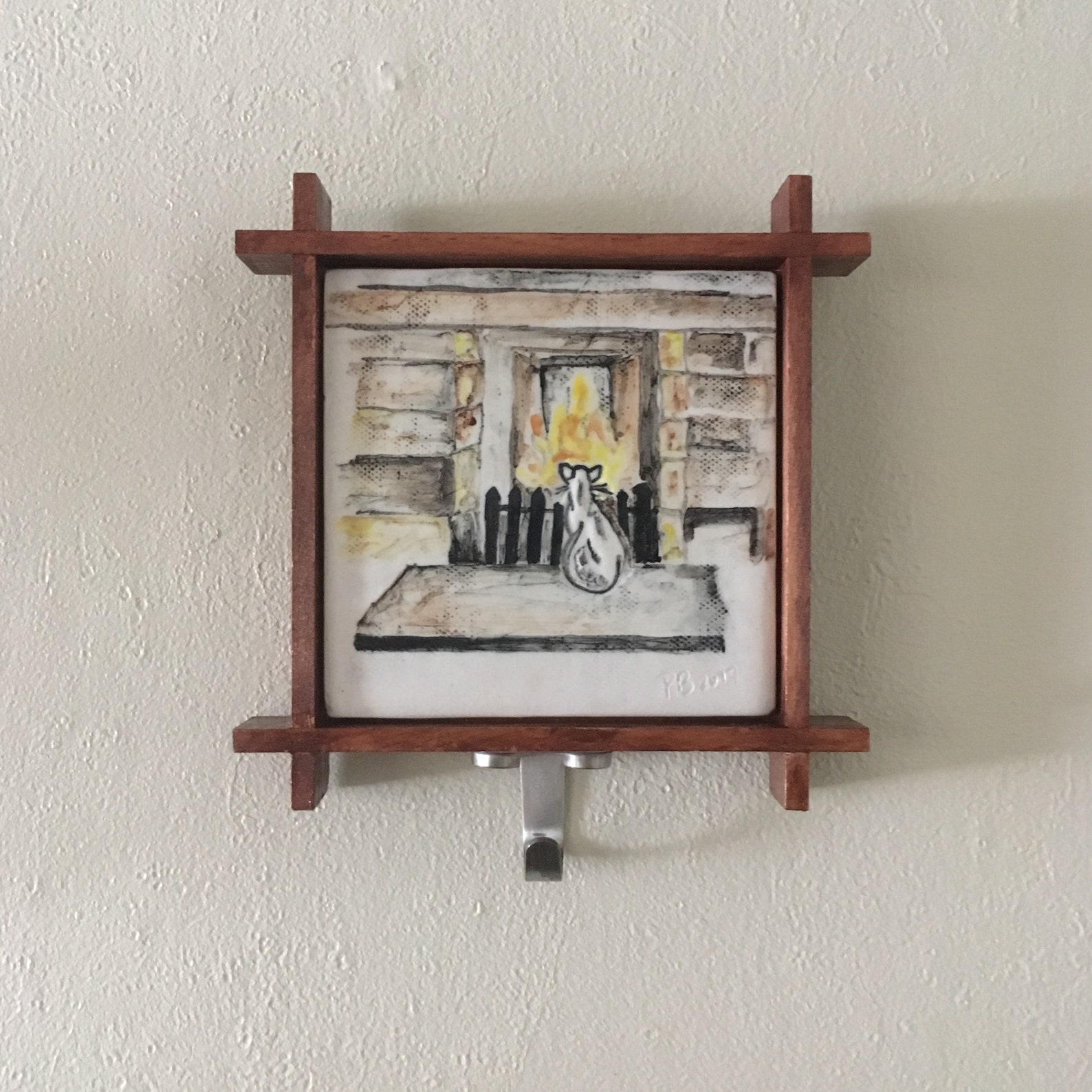 Porcelain tile and wood wall key holder - Etsy Italia