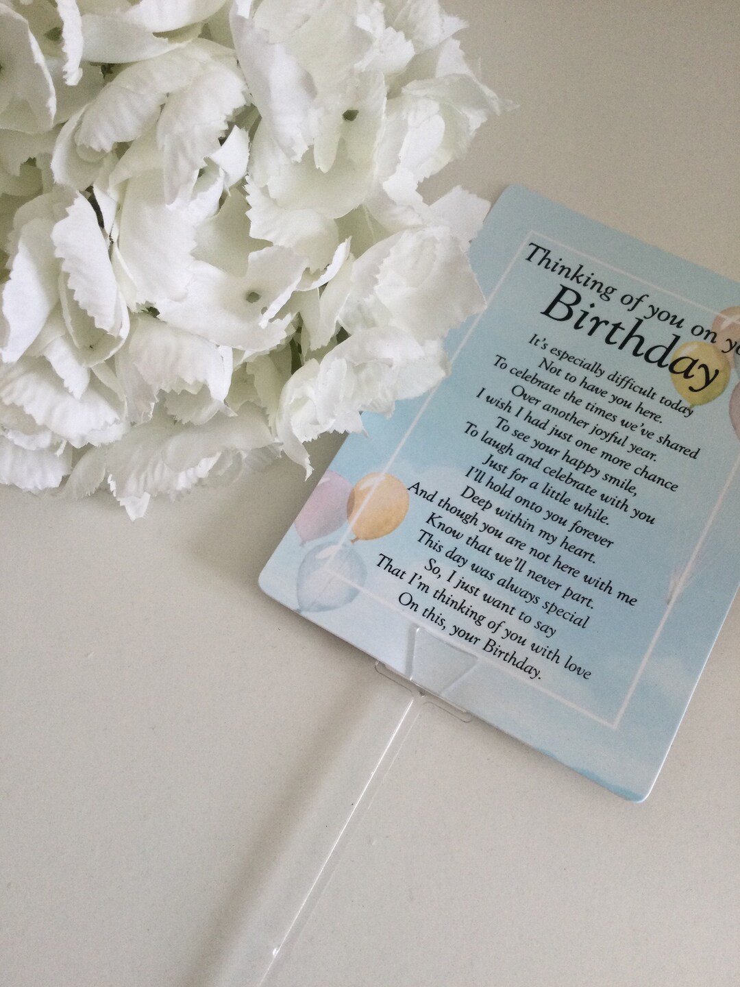Graveside Memorial Cardthinking of You on Your Birthday - Etsy