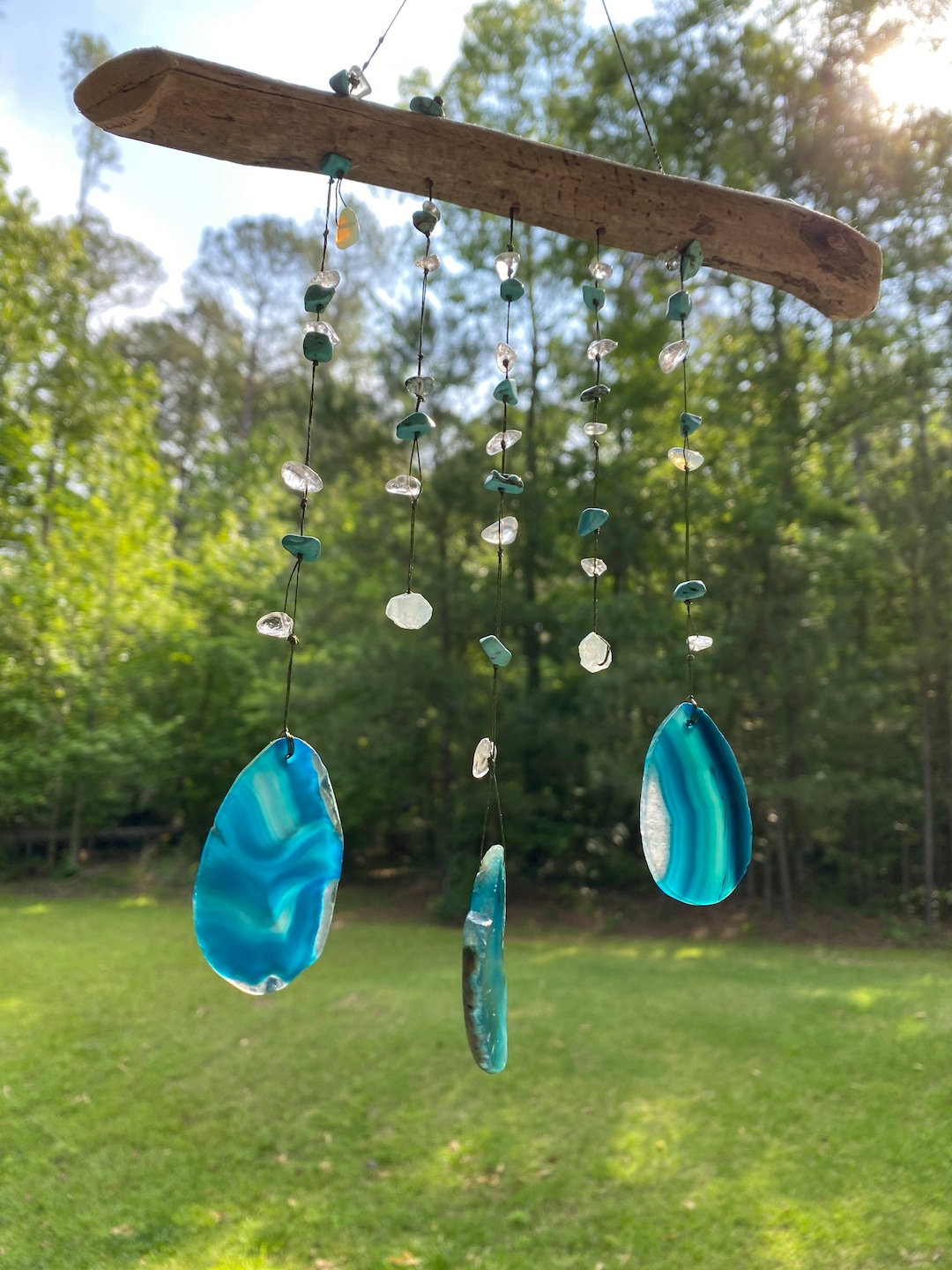 Turquoise Sea Breeze: Mobile Windspinner Suncatcher turquoise Agates ...