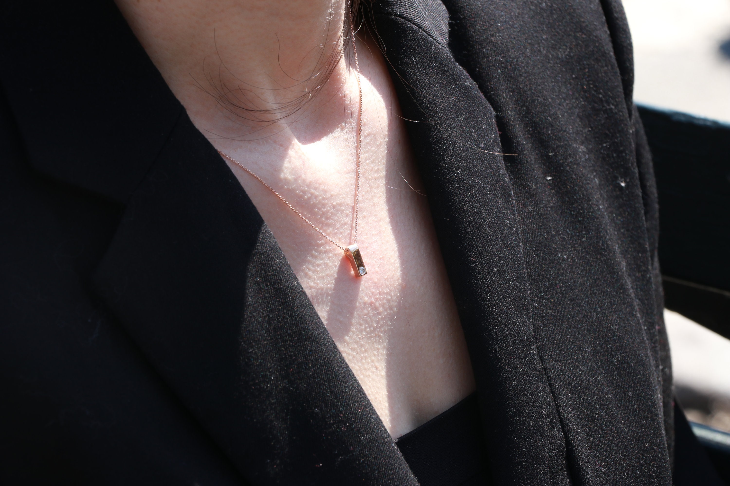 Diamond Whistle Necklace 14K Solid Gold Necklace Delicate - Etsy