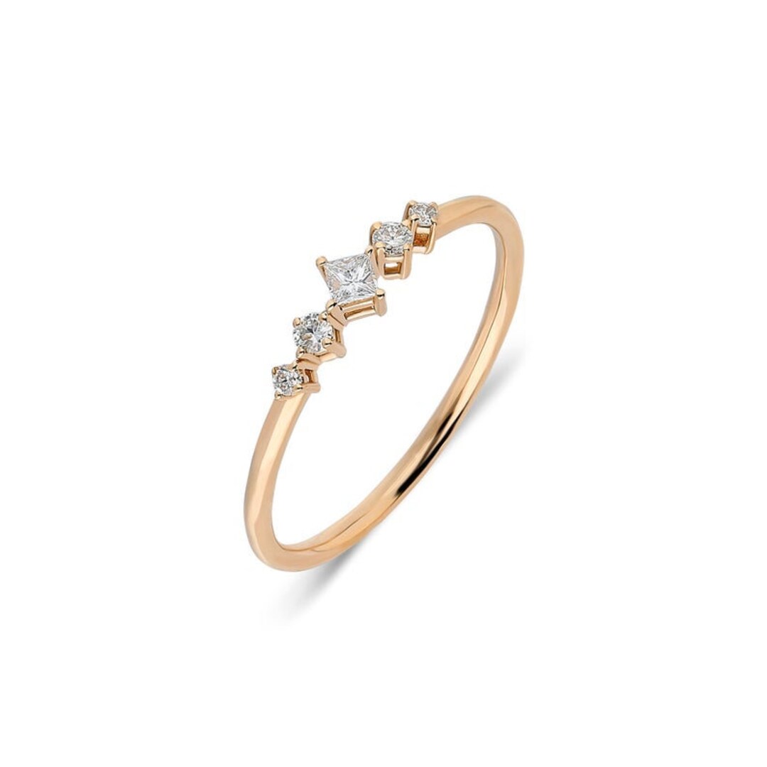 Princess Diamond Ring | Square Cut Diamond Ring | Minimalist Ring ...