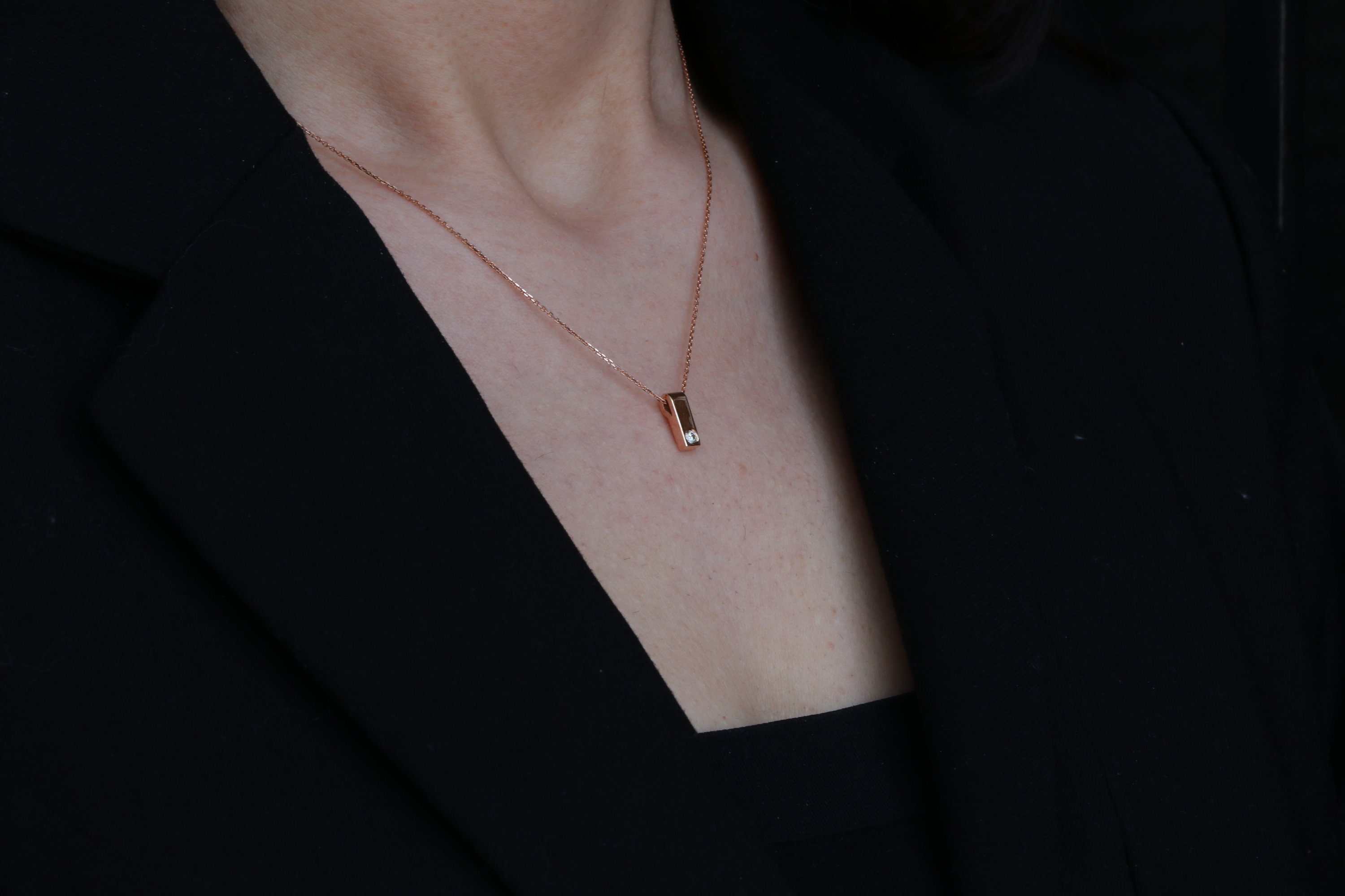 Diamond Whistle Necklace 14K Solid Gold Necklace Delicate - Etsy