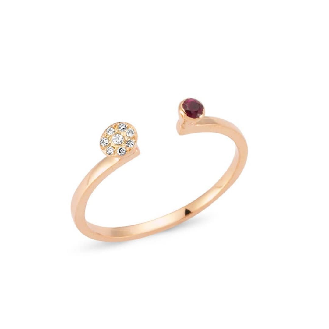 Rubin Stapelring | Rubin Diamant Ring | Multi Stein Ring | Offener ...