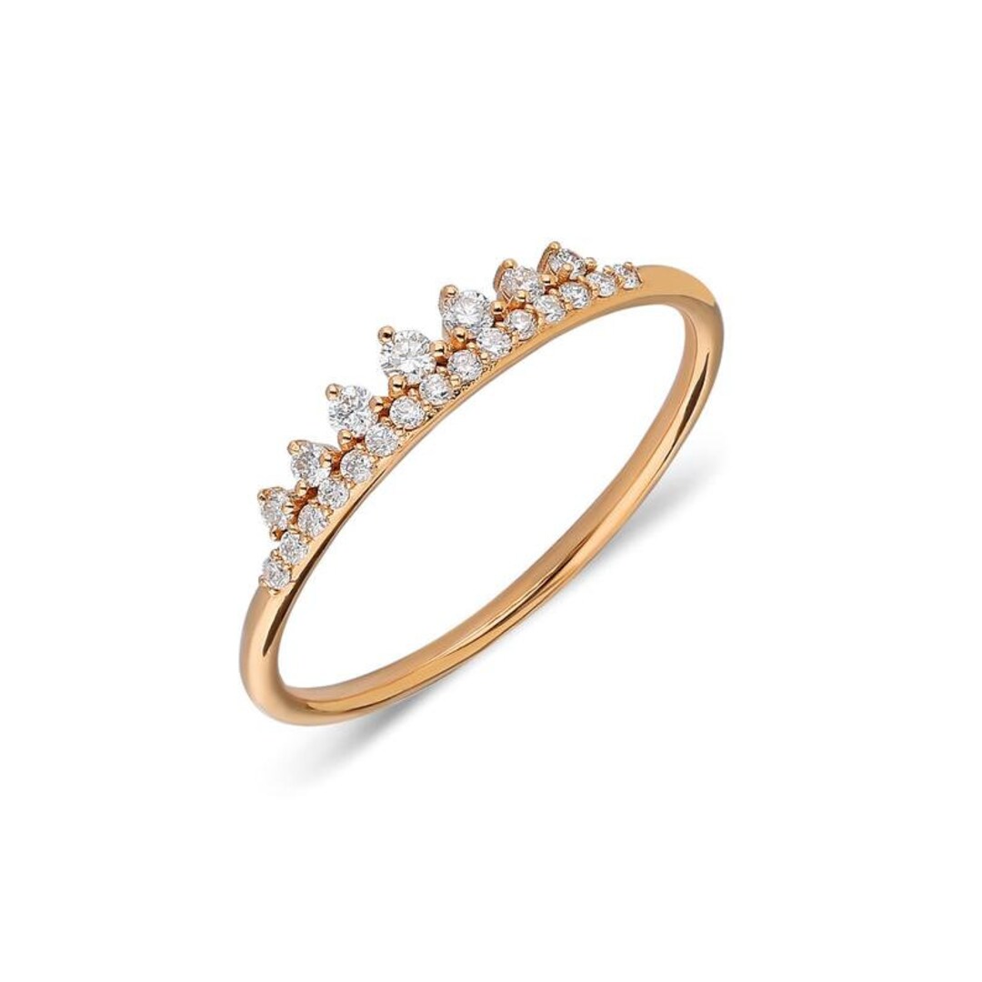 Crown Diamond Ring | Queen Crown Ring | Double Row Diamond Ring | Crown ...