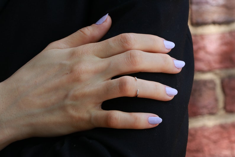 Open Diamond Ring Minimalist Knuckle Ring Tiny Diamond - Etsy