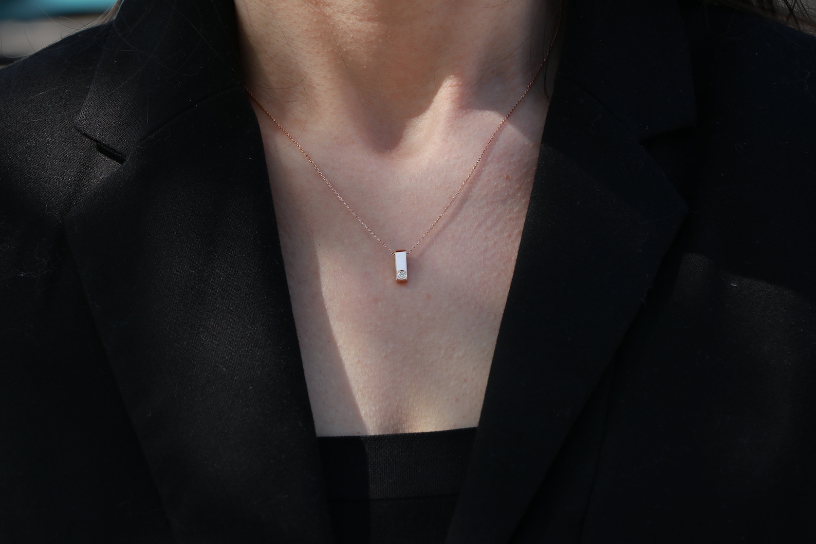 Diamond Whistle Necklace 14K Solid Gold Necklace Delicate - Etsy