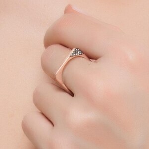 Four Corner Ring | Unique Diamond Ring | Open Square Ring in 14K Gold ...