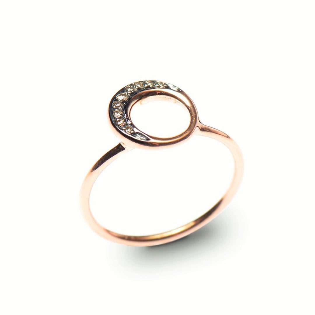 Moon Diamond Ring | Crescent Moon Ring | Moon Ring in 14K Gold ...