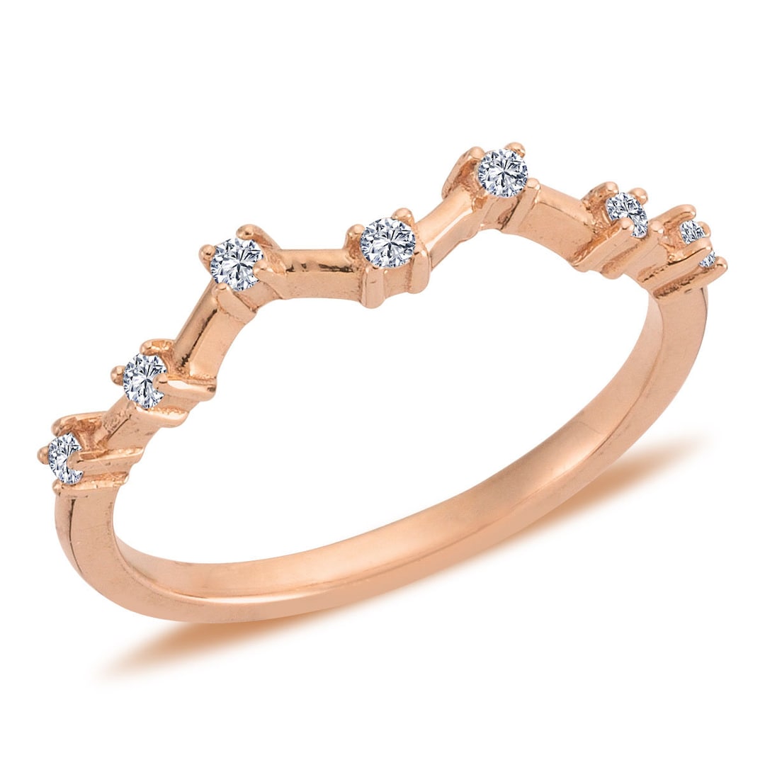 Zick Zack Diamant Ring Einzigartiger Stapelring Diamant Hochzeitsband ...