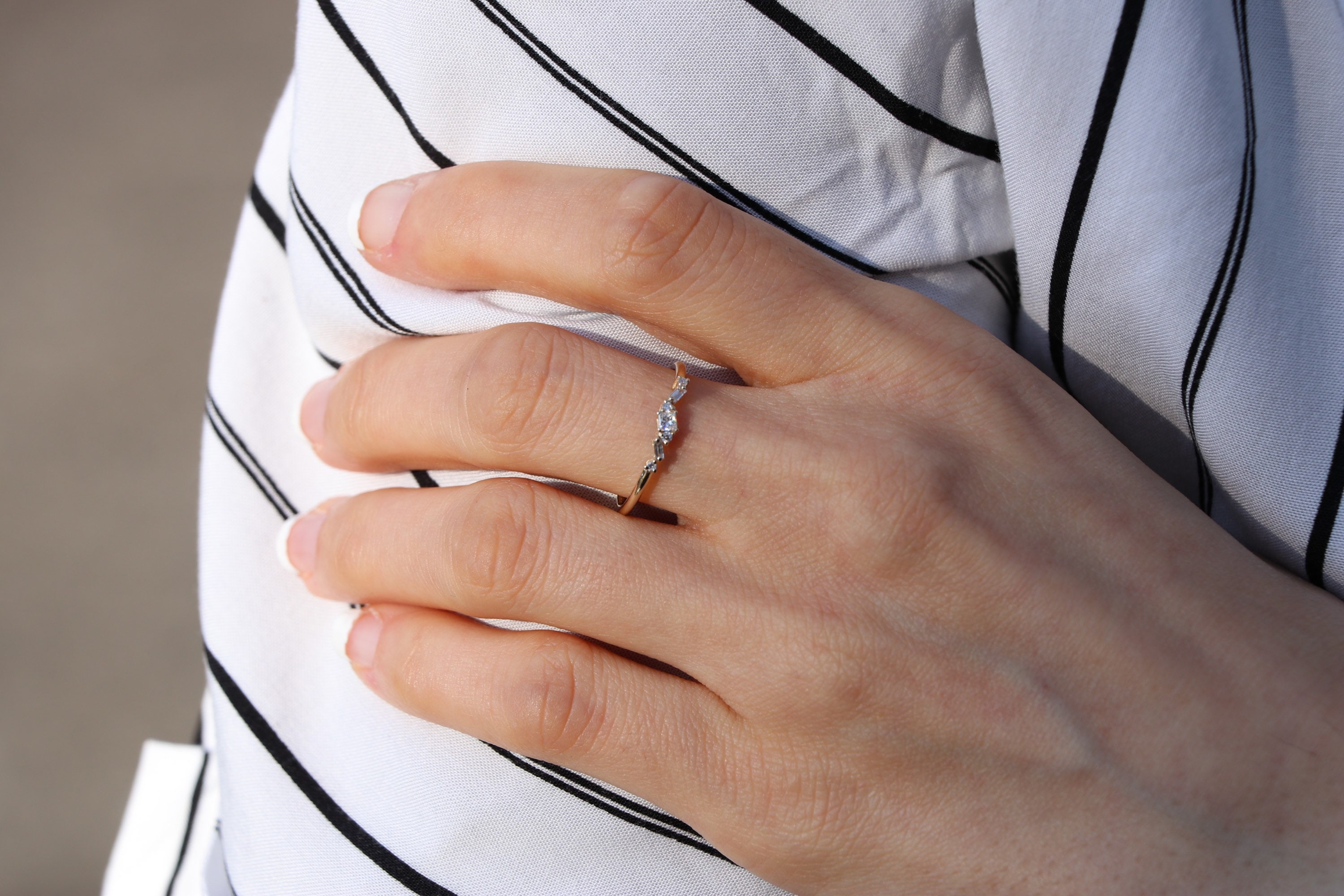 Princess Cut Diamond Ring / Unique Wedding Band / Modern - Etsy