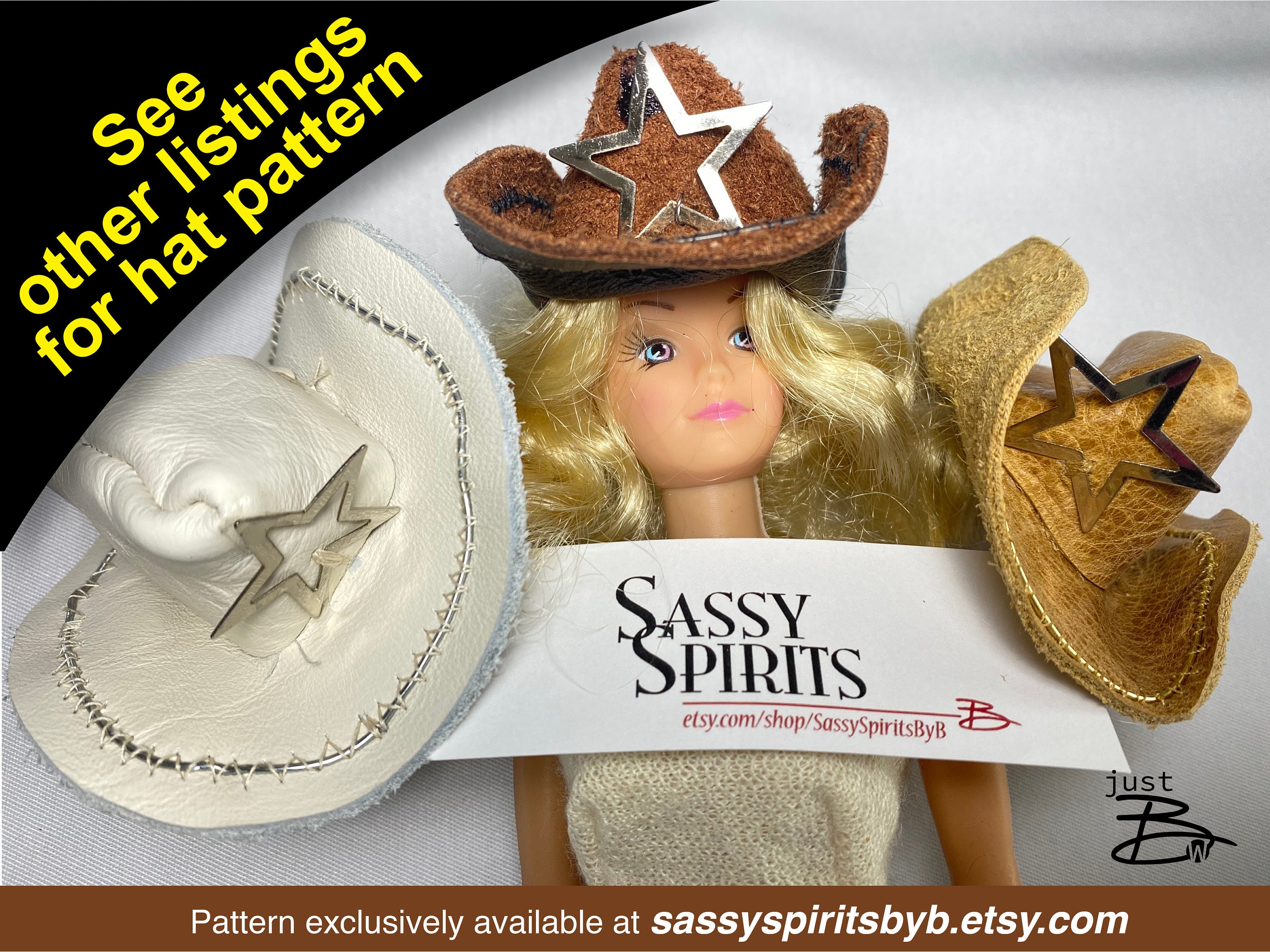 Cowboy Hat in Copper Western Toy Hat for Fashion Doll Little Leather ...