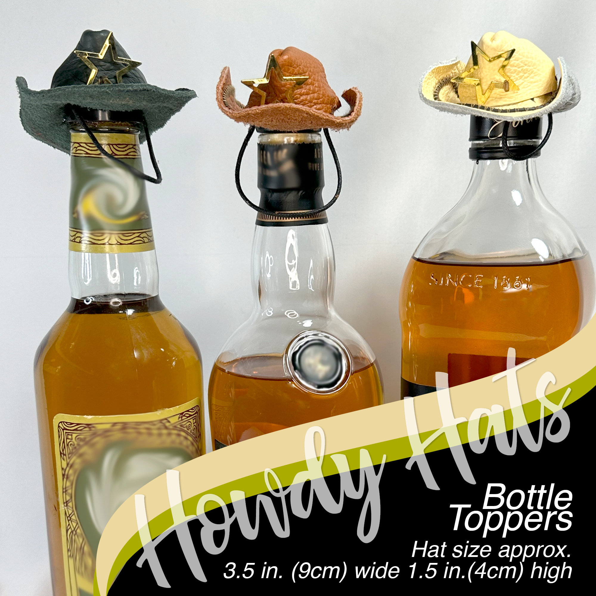 Leather Cowboy Hat for Liquor & Wine Bottle Top, Birthday or Wedding ...