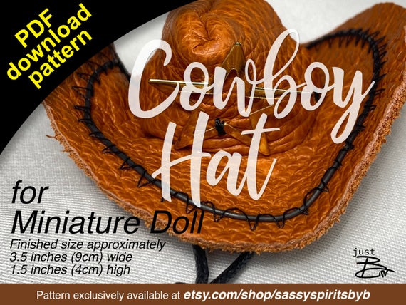 Cowboy Hat for Miniature Doll DIY Pattern Barbie Hat Pdf | Etsy